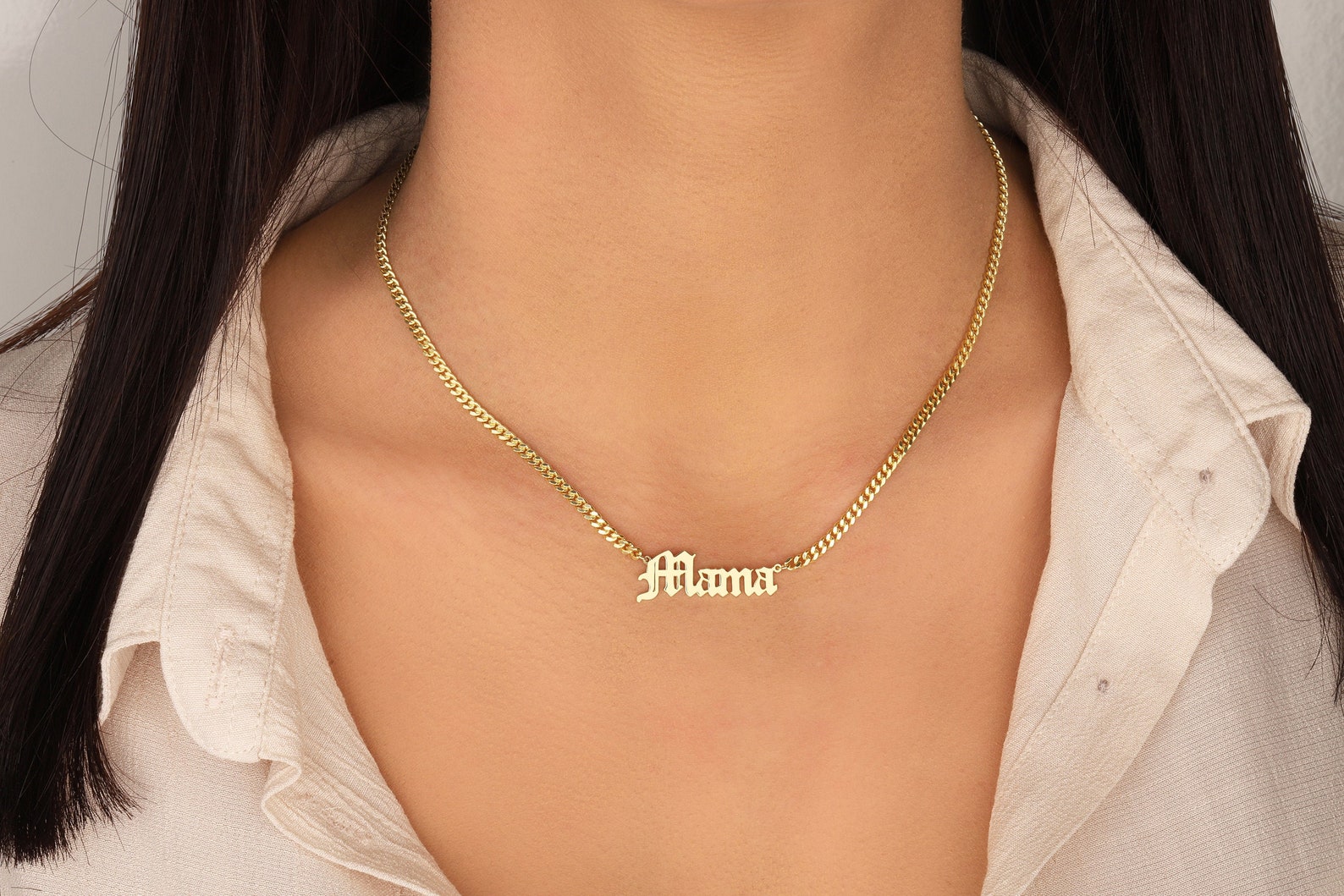 14k Solid Gold Name Necklace Name Necklace Personalized - Etsy