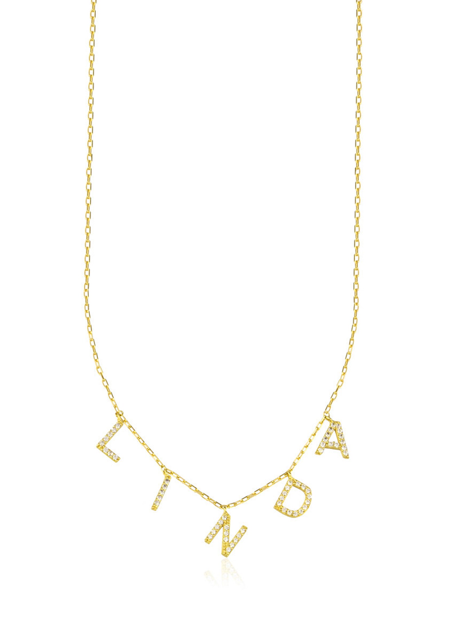 Drop Initial Necklace Gold Initial Necklace Personalized - Etsy