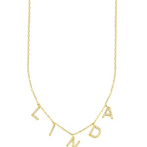 Drop Initial Necklace Gold Initial Necklace Personalized - Etsy