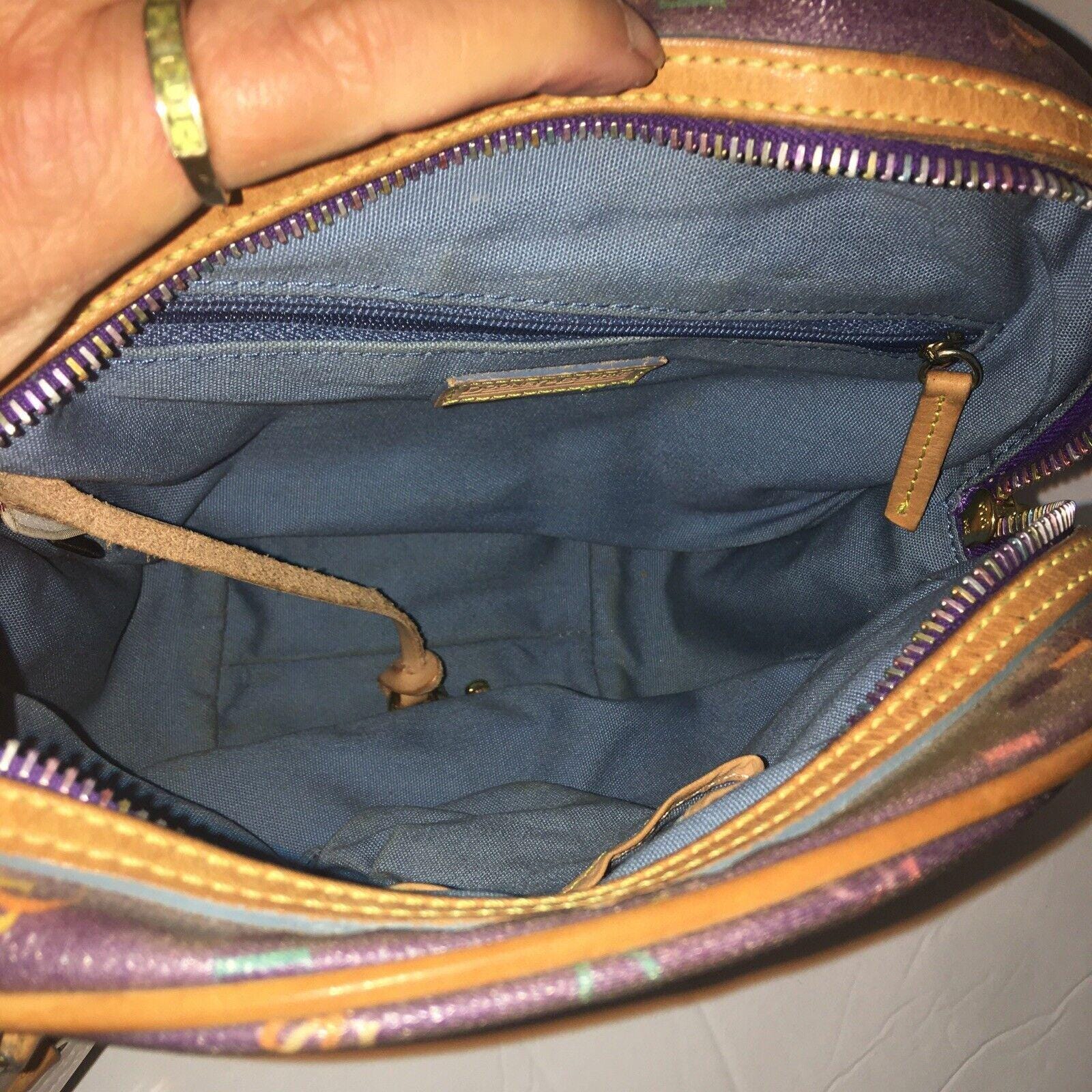 Dooney and Bourke Purple Multi Rainbow Backpack Circle Rare Vintage Y2K ...