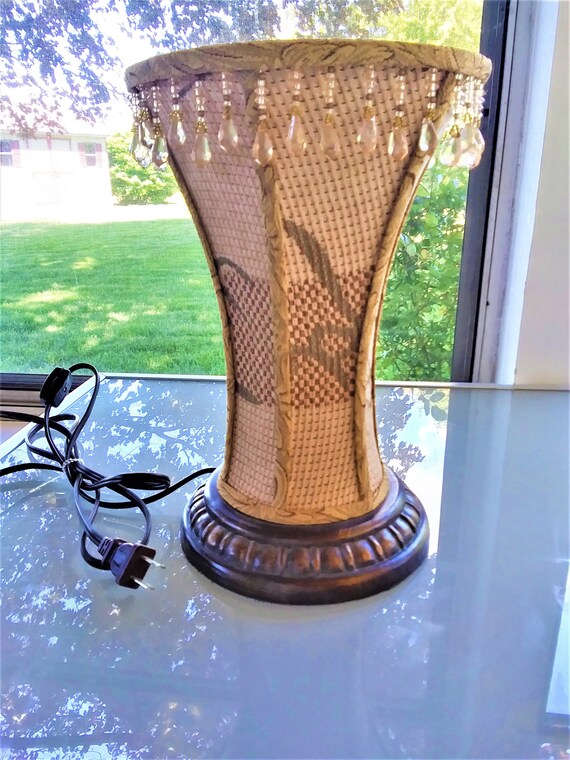 Art Deco Beaded Shade Uplight Table Floor up Lamp Light - Etsy