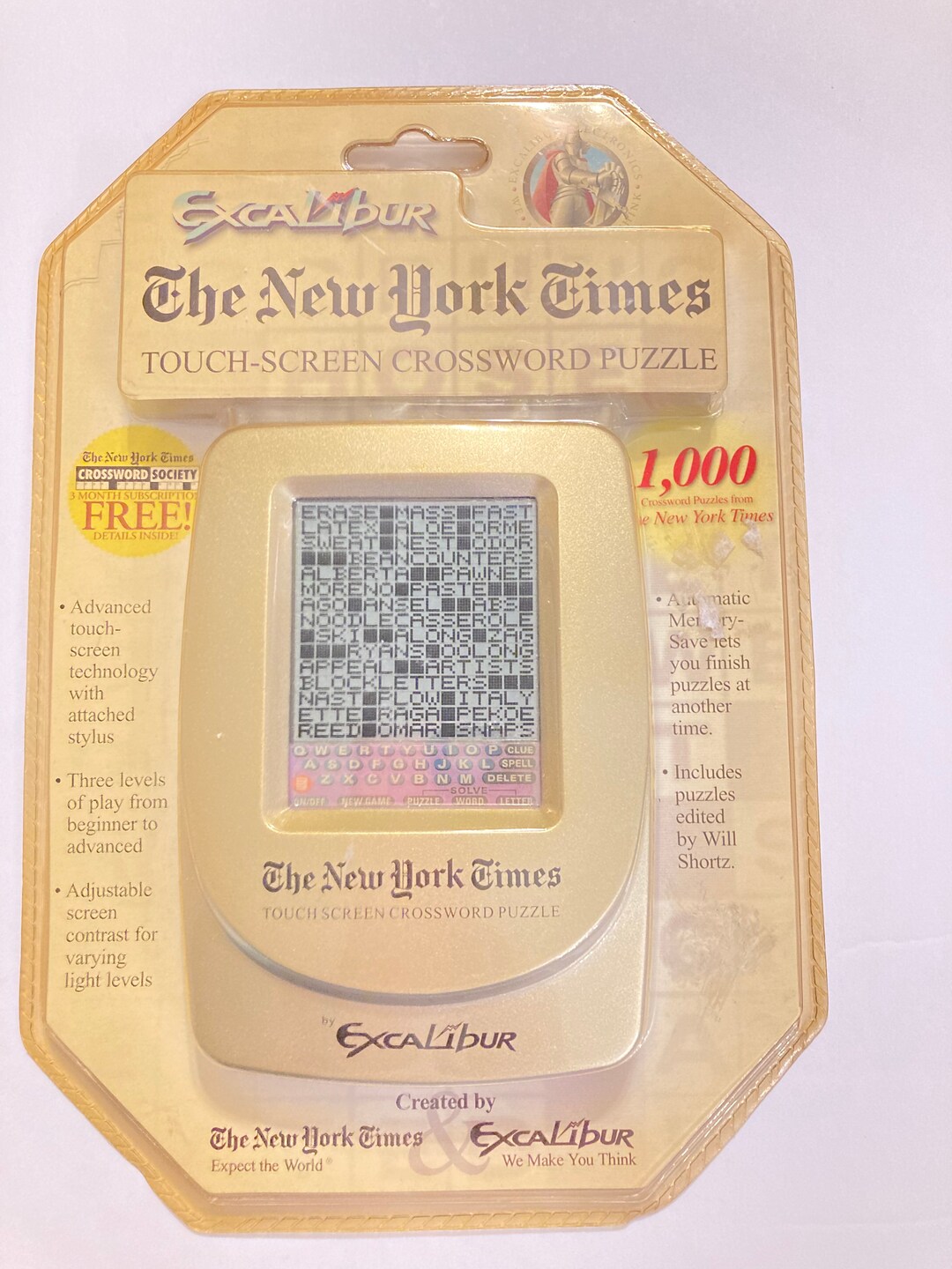 Excalibur New York Times Electronic Crossword Puzzle TOUCH SCREEN ...