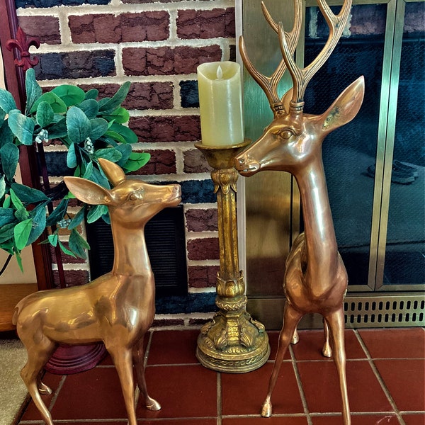 Brass Deer Set - Etsy