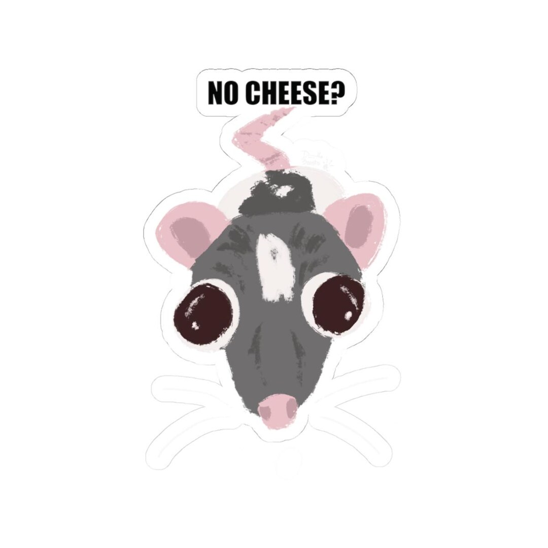 No Cheese? Sad Wide-eyed Rat Sticker - Etsy