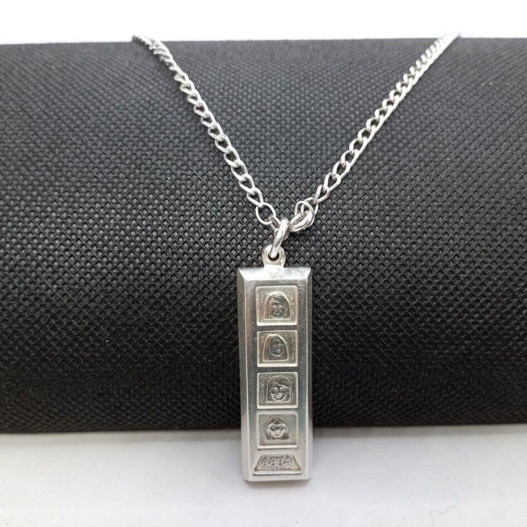 Abba Silver Ingot UK Memorabilia 1970s Chain Pendant Abba Fan Club ...