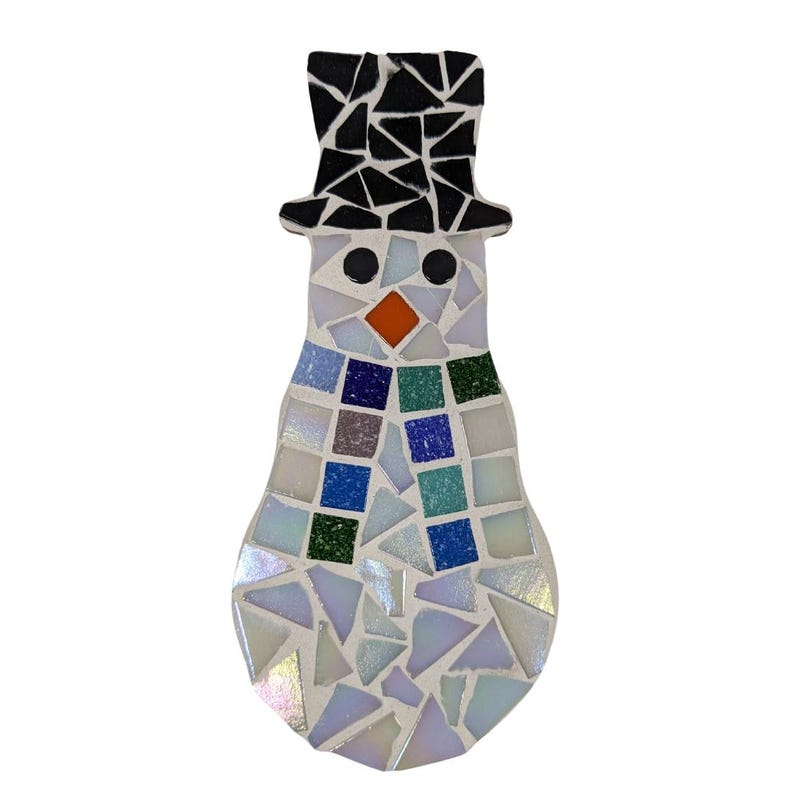 Snowman Decoration Festive Christmas Hanging Mini Mosaic Kit - Etsy