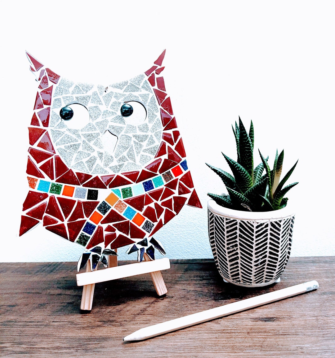 Owl DIY Mosaic Kit, Owl Bird Design, Home Décor, Decorations, Cute ...
