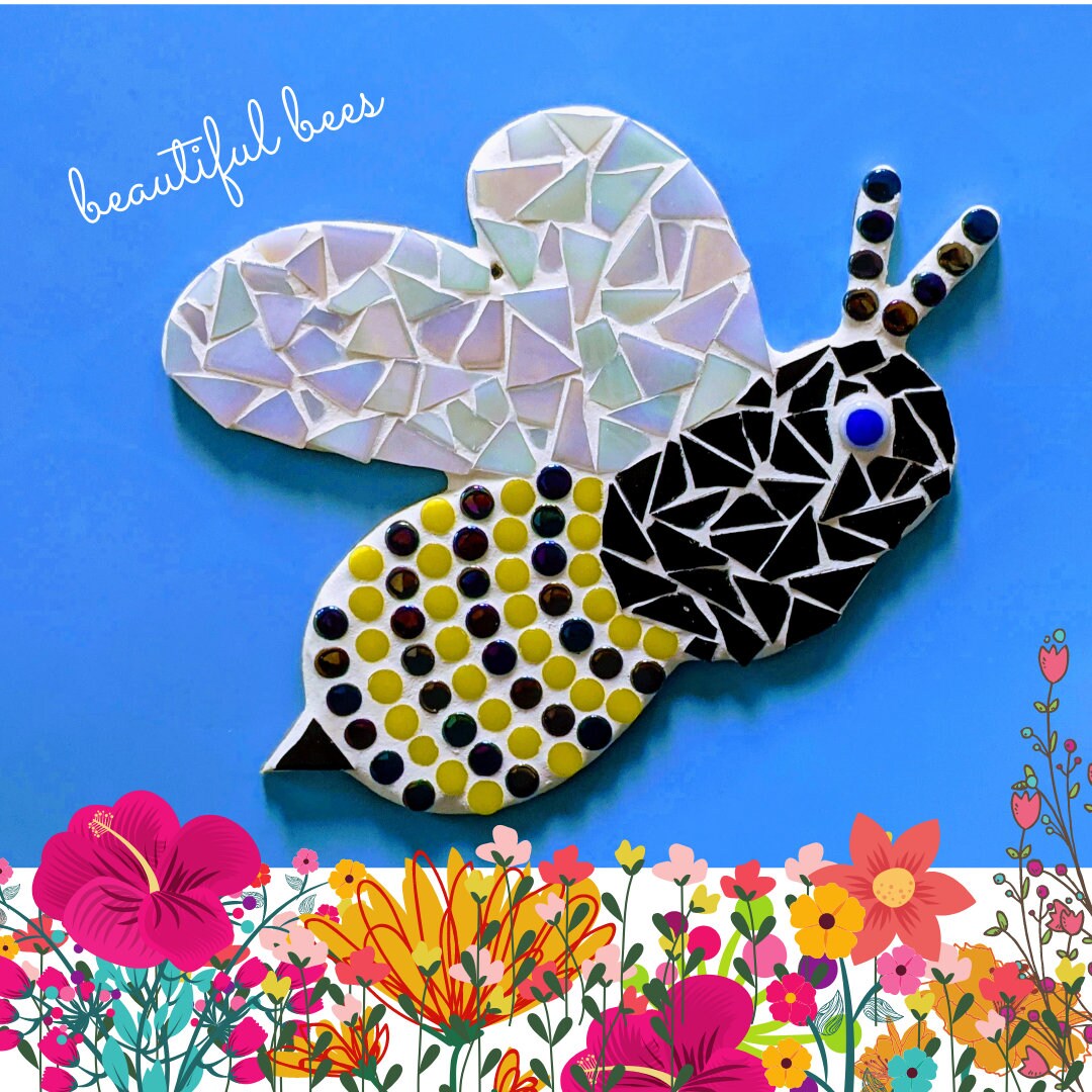 Yellow and Black Bee DIY Mosaic Kit Honey Bee Craft Box | Etsy
