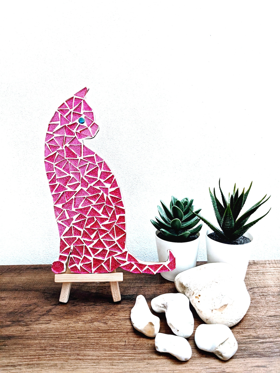 Title: Sparkly Pink Cat DIY Mosaic Kit - Craft Box for Cat Lovers of ...