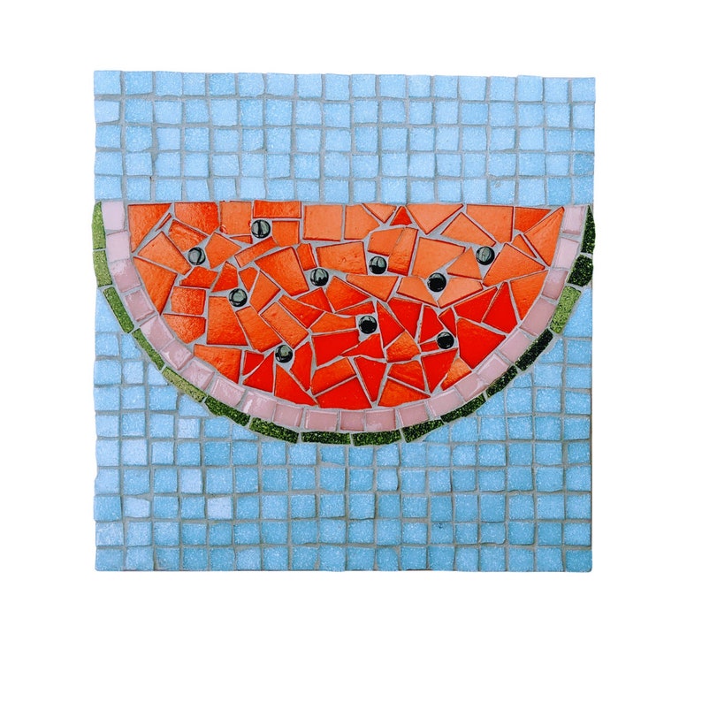 Watermelon Kitchen Trivet DIY Mosaic Kit, Fruit Craft Box, Kitchen Art ...
