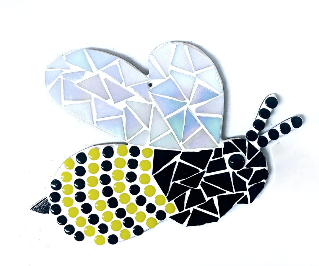 Yellow and Black Bee, DIY Mosaic Kit, Honey Bee, Craft Box Kit, Nature ...