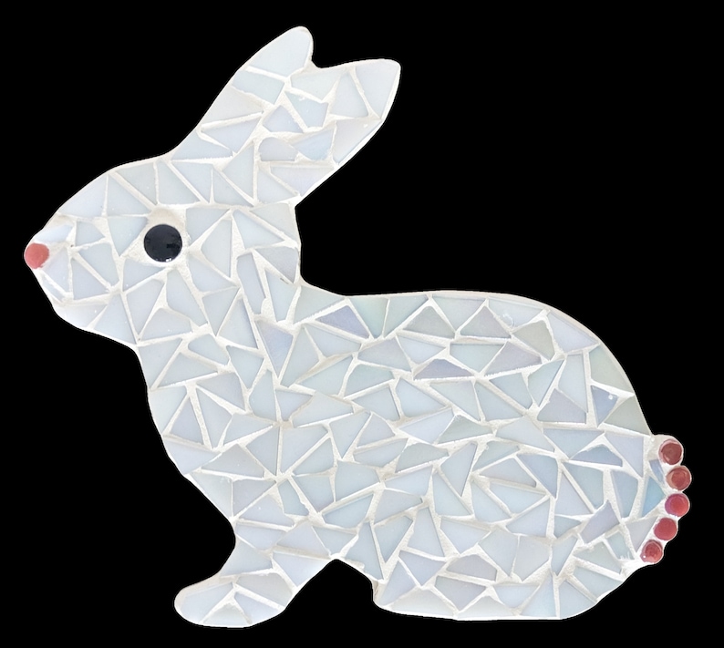 Bunny Rabbit Mosaic Kit, Pastel Pink Bunny, Make Your Own, Craft Box ...