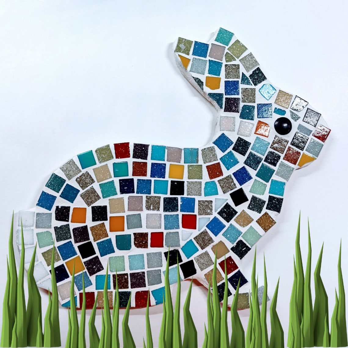Bunny Rabbit Mosaic Kit DIY Craft Kit Multicoloured Glass - Etsy UK