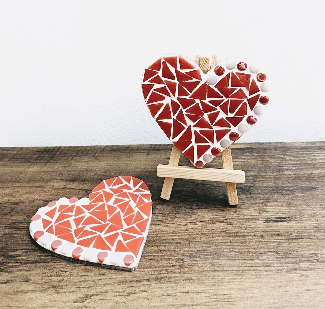 Love Heart Pair Mosaic Kit: Valentine's Day Craft Gift, DIY, Make Your ...