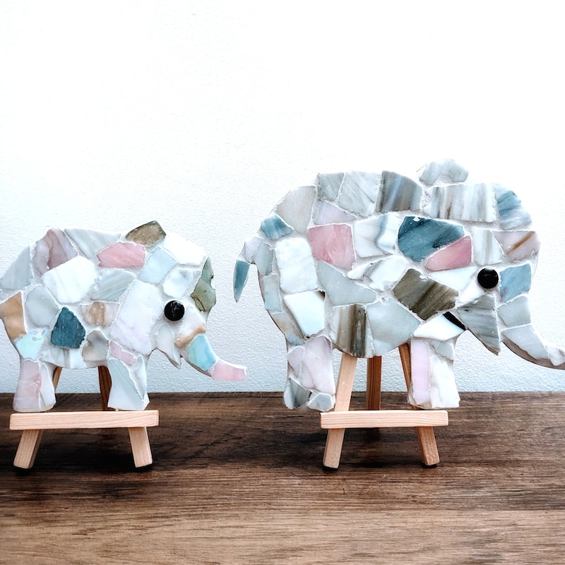 Glass Mosaic Elephant - Etsy UK