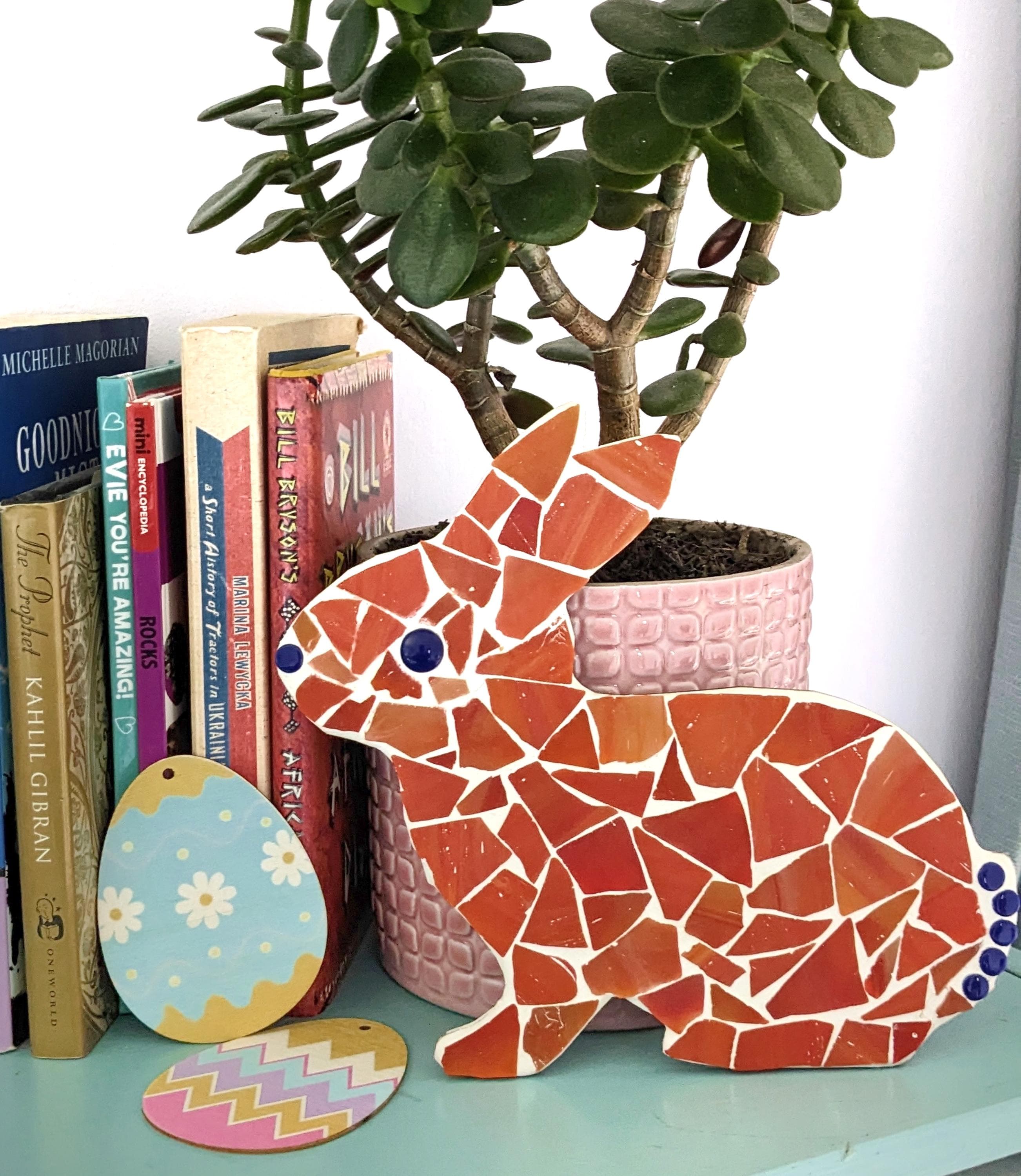 Iridescent Bunny, Mosaic Kit, DIY Easter Craft, Make Your Own, Animal ...