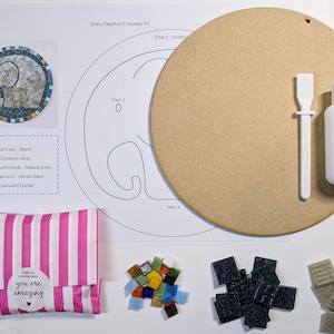 Elephant Mosaic Kit, Grey Baby African Elephant, Make Your Own, Craft ...