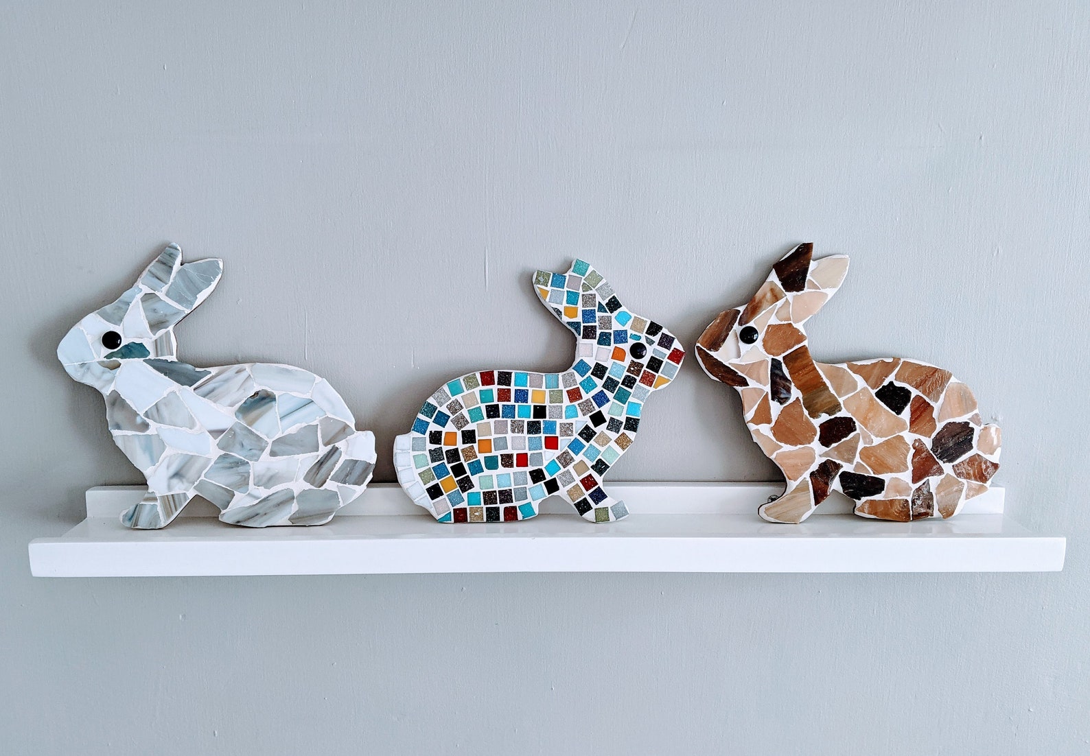 Bunny Rabbit Mosaic Kit DIY Craft Kit Multicoloured Glass - Etsy UK