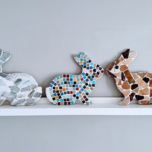 Bunny Rabbit Mosaic Kit DIY Craft Kit Multicoloured Glass - Etsy UK