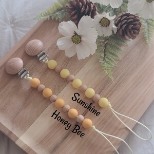 Yellow Personalized Pacifier Clip • Dummy Clip • Pacifier Holder ...