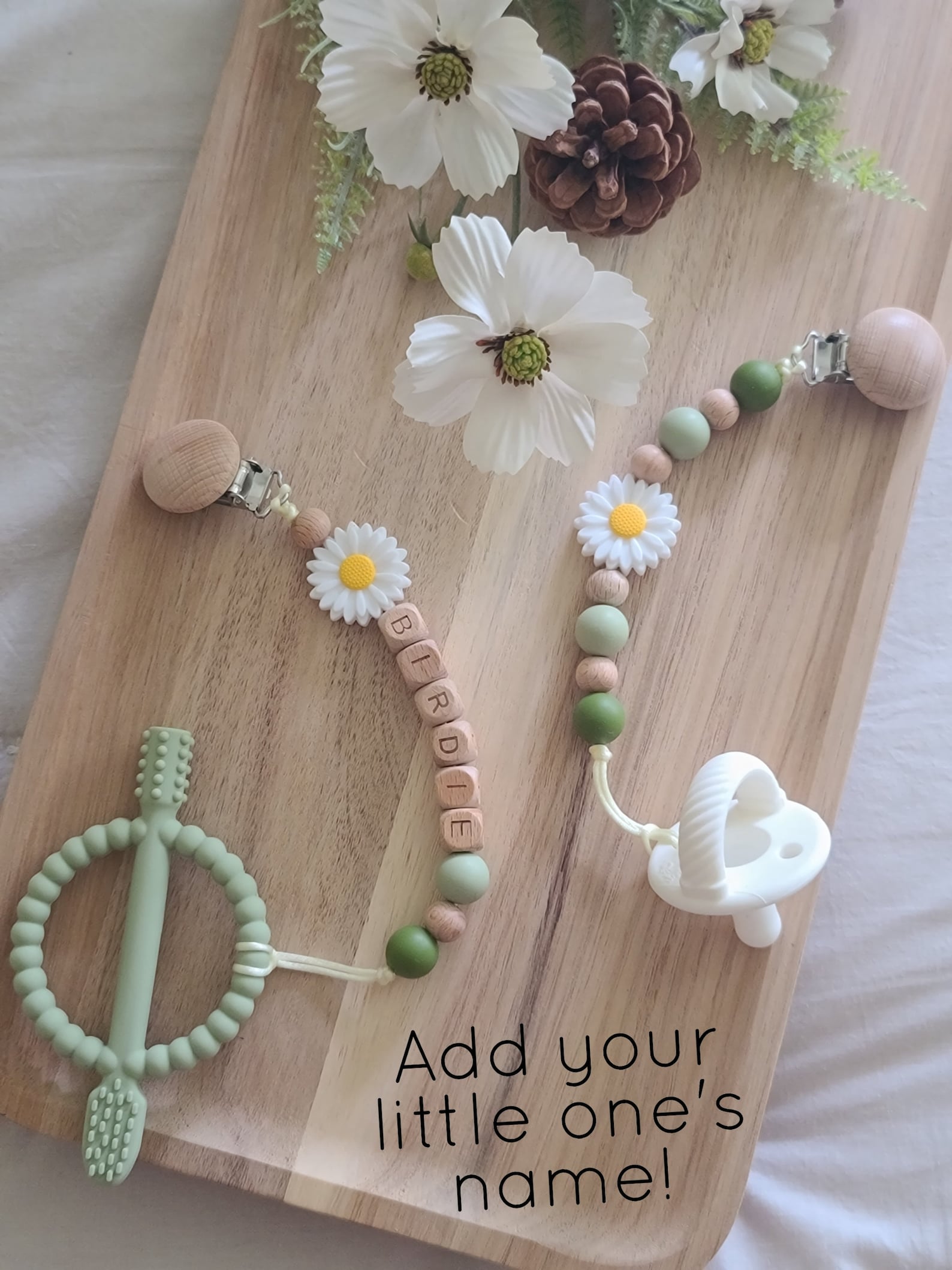 Daisy Pacifier | Boho Pacifier | Floral Baby Shower | Boho Baby Shower ...
