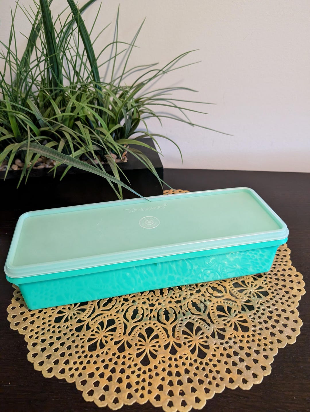 Vintage Jadite Tupperware Celery / Vegetable Crisper With Translucent ...
