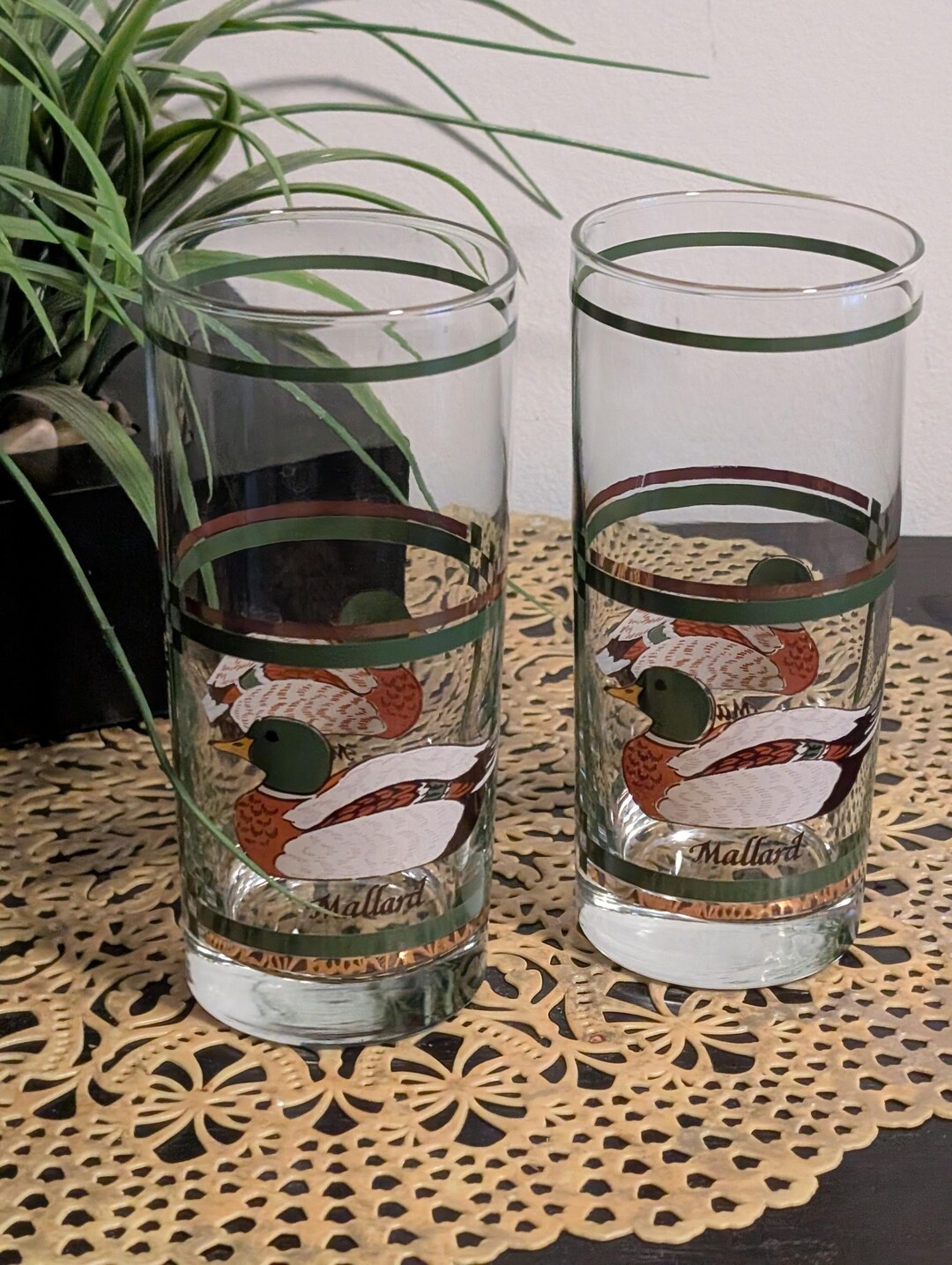 Awesome Vintage Libby Highball/water Glasses With Mallard Duck Motif ...