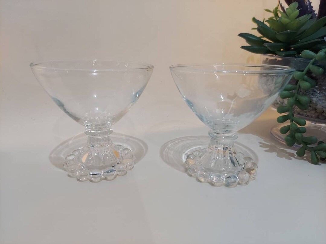 2 Vintage Anchor Hocking Boopie Bubble Pedestal Dessert Glass Cup - Etsy