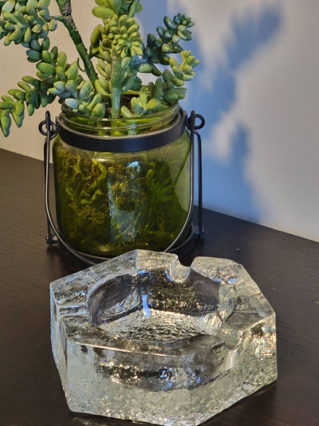 Super Cool MCM Ice Block Heavy-duty 5-sided Art Glass Clear Ashtray ...