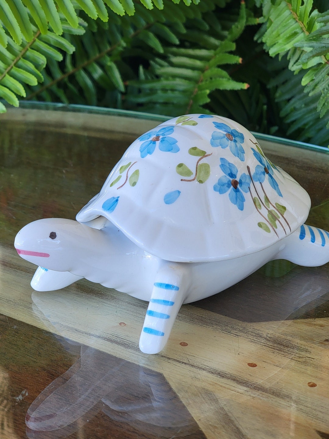 Super Cute Hand-painted Ceramic Turtle Jewelry/trinket Box, Portugal ...