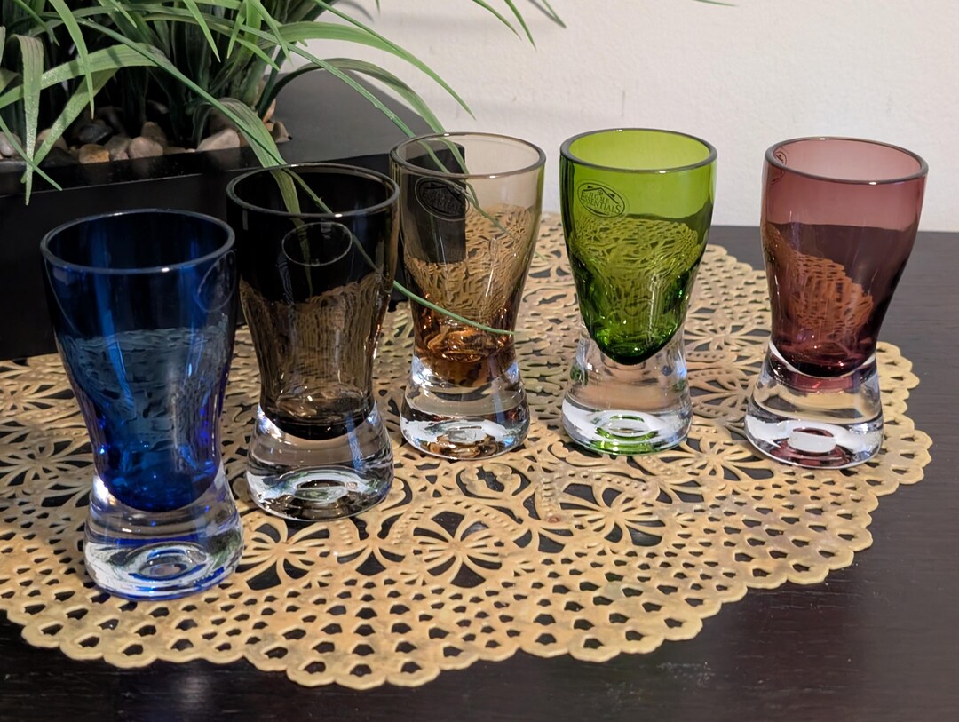 Cool Multi-colored 6pc Shot Glass Set, Original Stickers - Etsy