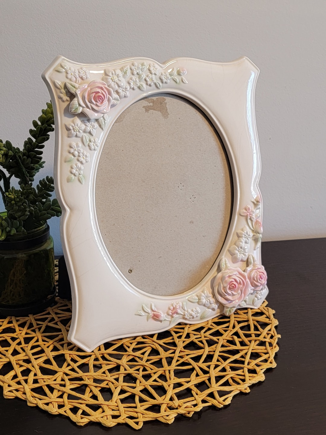 Vintage Elsa Porcelain 13 Picure Frame With Rose & Floral Accents ...