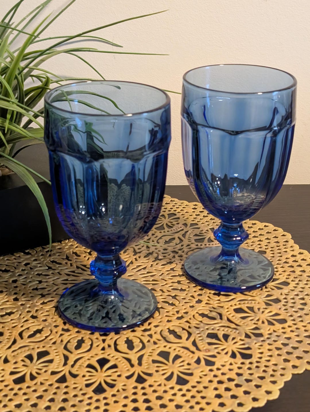 Vintage Libby Duratuff 2pc Gilbratar Cobalt Goblet Set of 2 - Etsy