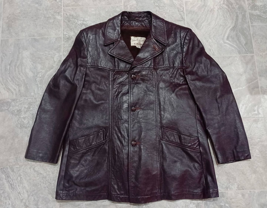 Men's Size 46 Vintage Angel Skin Cabretta Leather Coat Made in USA by ...