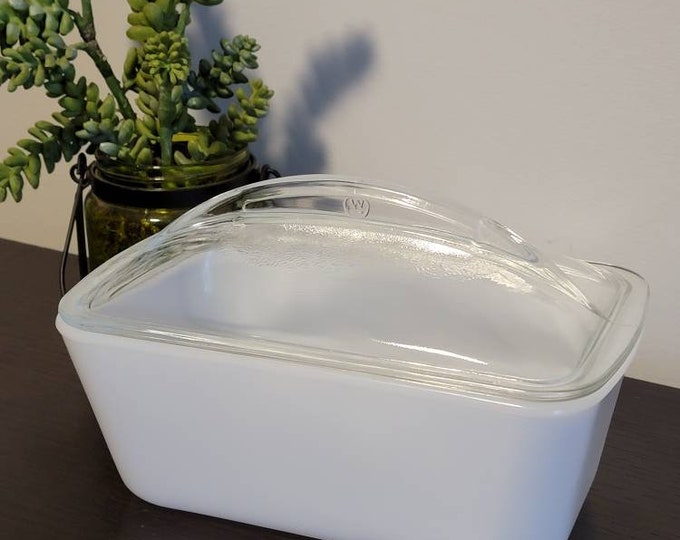 Awesome Mid-century Westinghouse Milk Glass Loaf Pan With Clear Glass ...