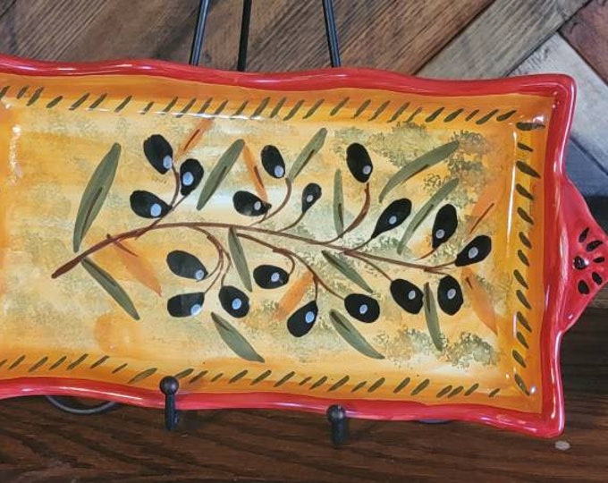 Awesome Signed Deruta Mojalica Handled 12 Serving Tray With Hand ...