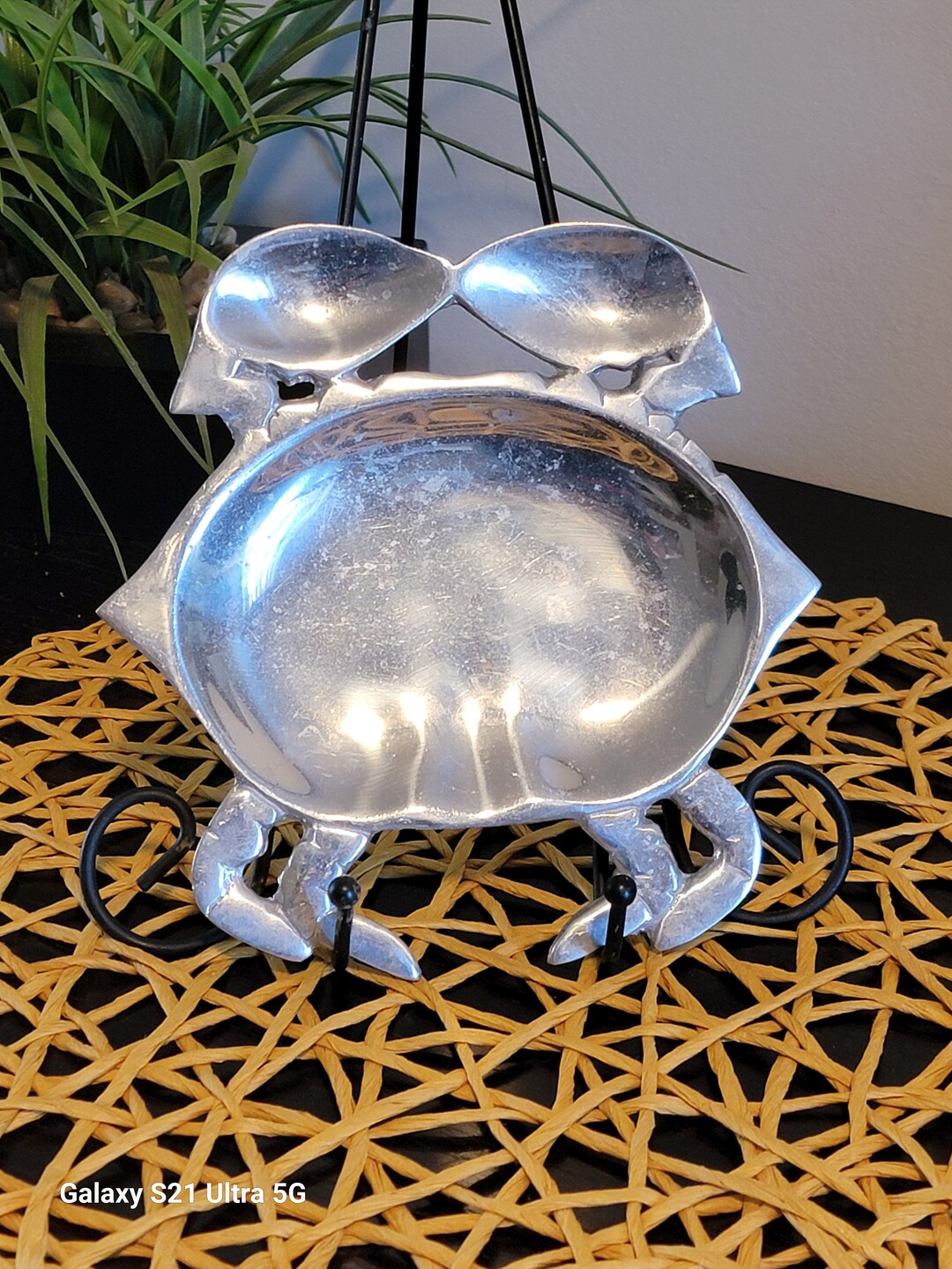 Awesome Vintage Cast Aluminum 7" Crab Tray/table Centerpiece/beach ...