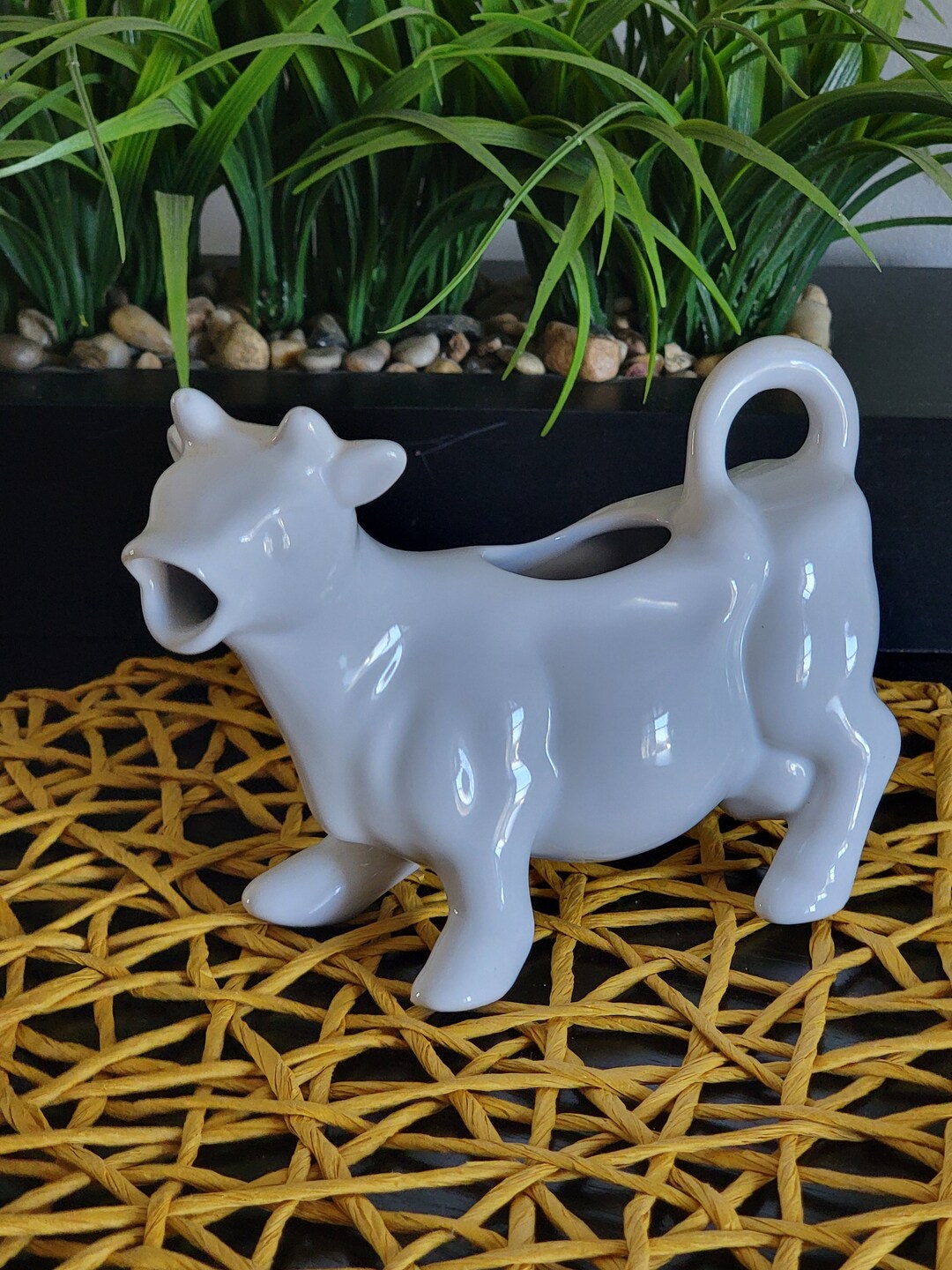 Super Cute Heavy-duty White Porcelain Cow Creamer Pitcher/farmhouse ...