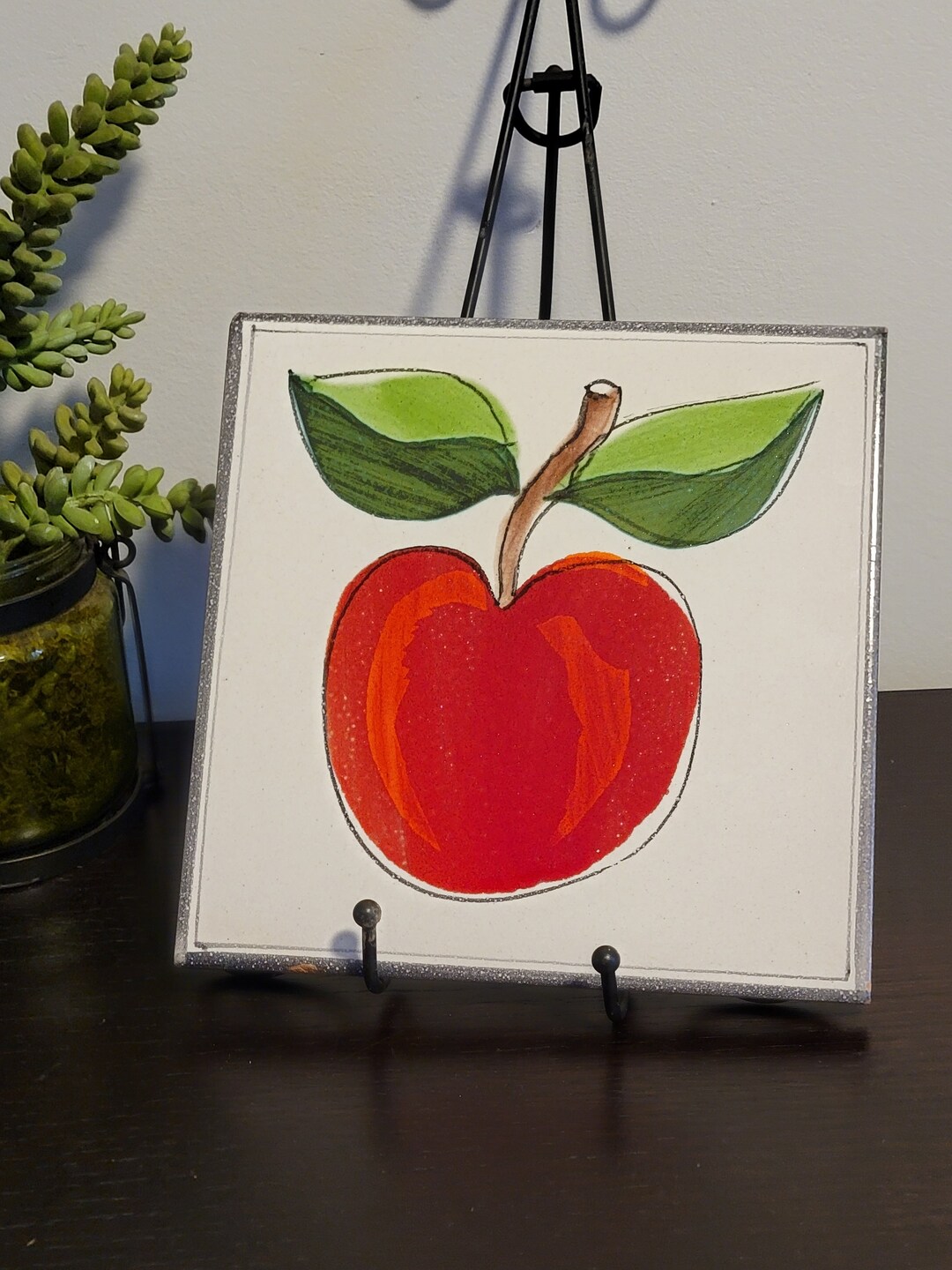 Super Cool Cannara Italy 8" Terracotta Apple Tile/trivet/spoon Rest - Etsy