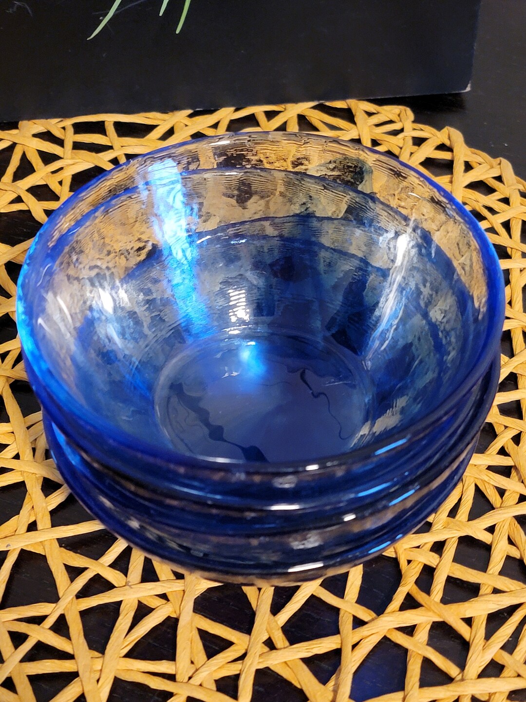 Bormioli Rocco Blue Swirled Heavy-duty Glass Bowls, ITALY - Etsy