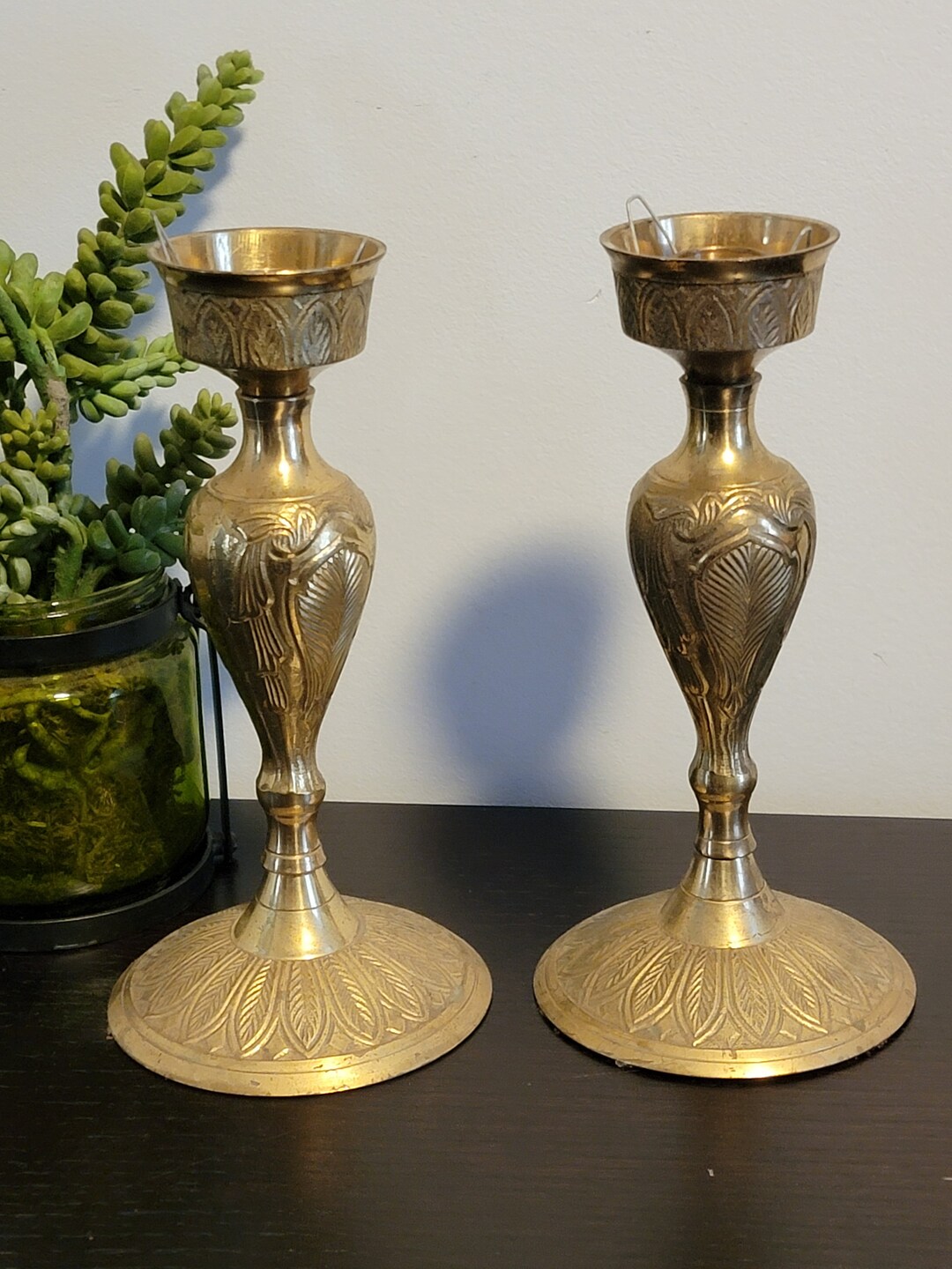Super Cool MCM Hollywood Regency Indian Brass Ornate 9" Brass ...