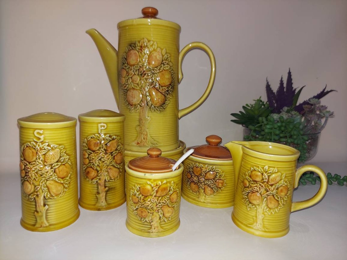 Vintage 11 Pc Shafford Japan Friut Tree Condiment and Tea Serving Set ...