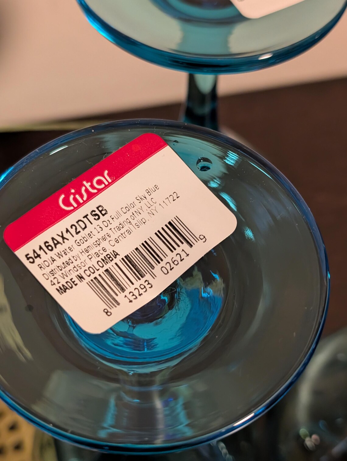 Awesome Cristar Rioja Electric Blue 13oz Water Goblet Set of 3 ...