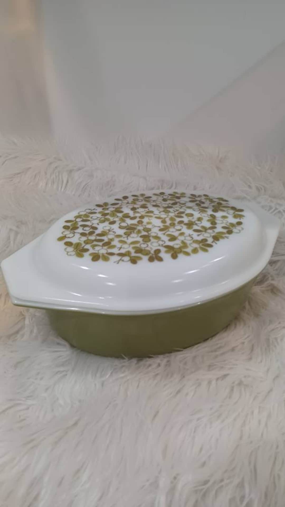 Vintage Pyrex Verde 045 2.5 Quart With Lid in Olive - Etsy