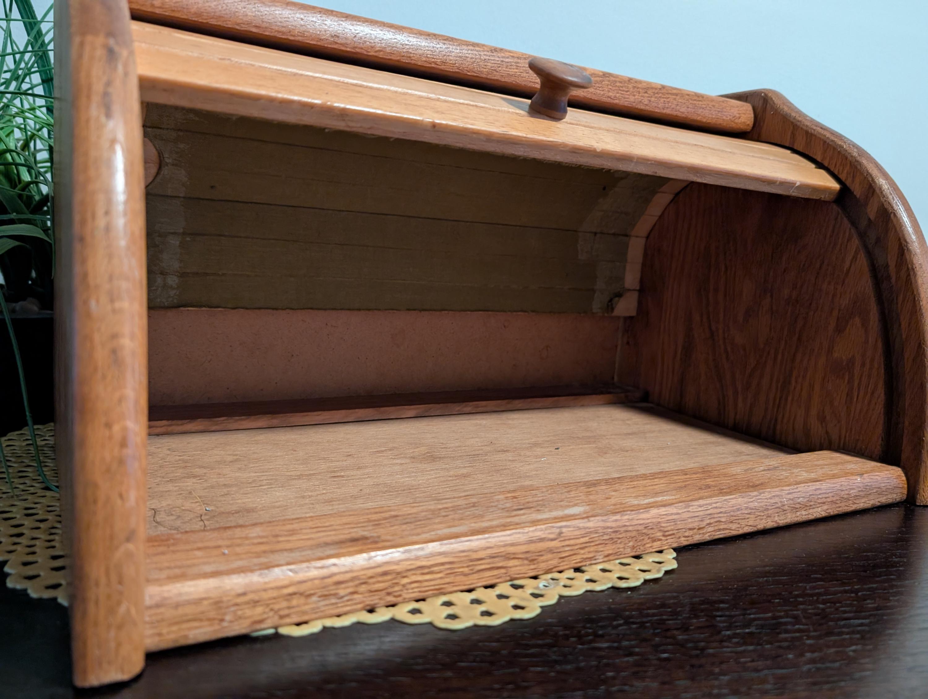 Super Cool MCM Wooden Roll-up Bread Box, Maker Unknown - Etsy