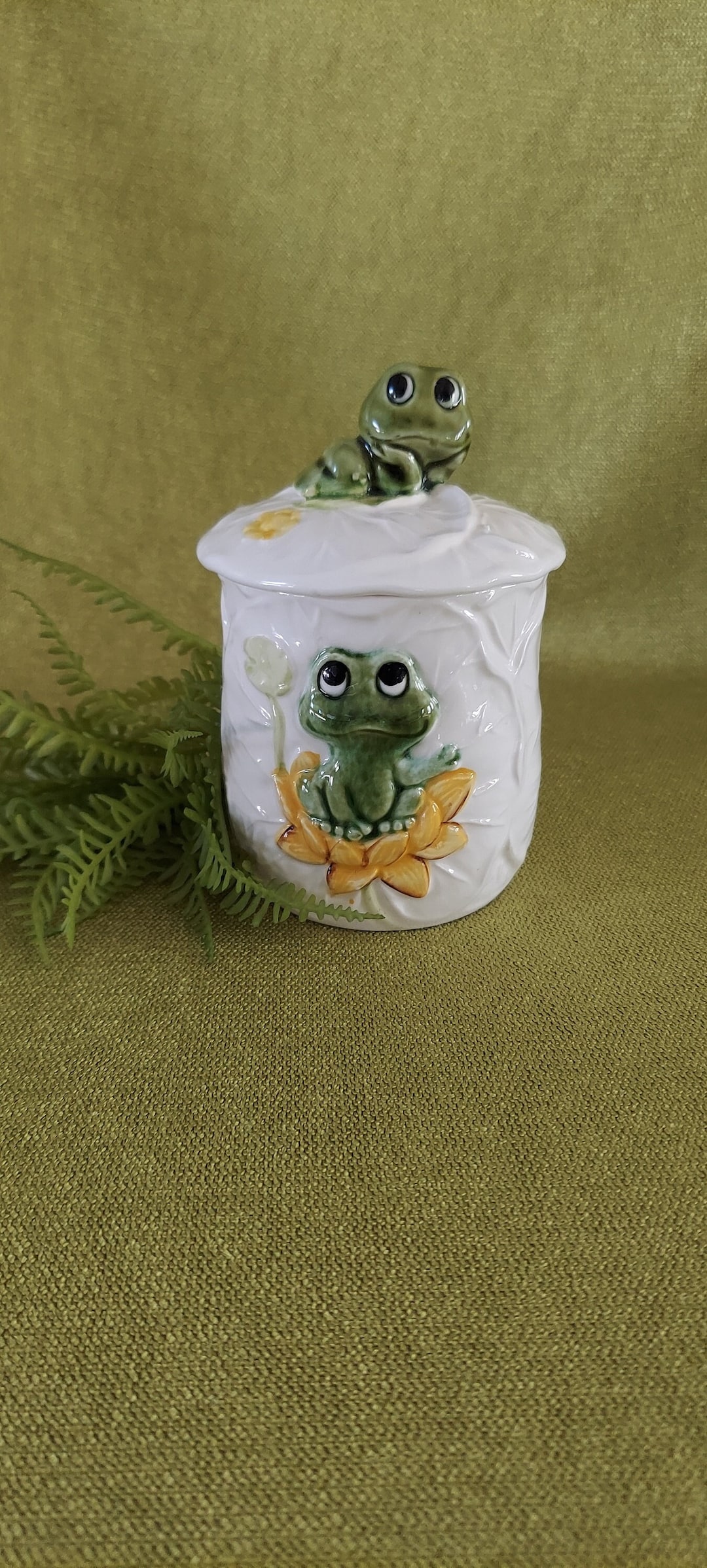 SUPER CUTE Neil the Frog Lidded Sugar Bowl/small Canister From the ...