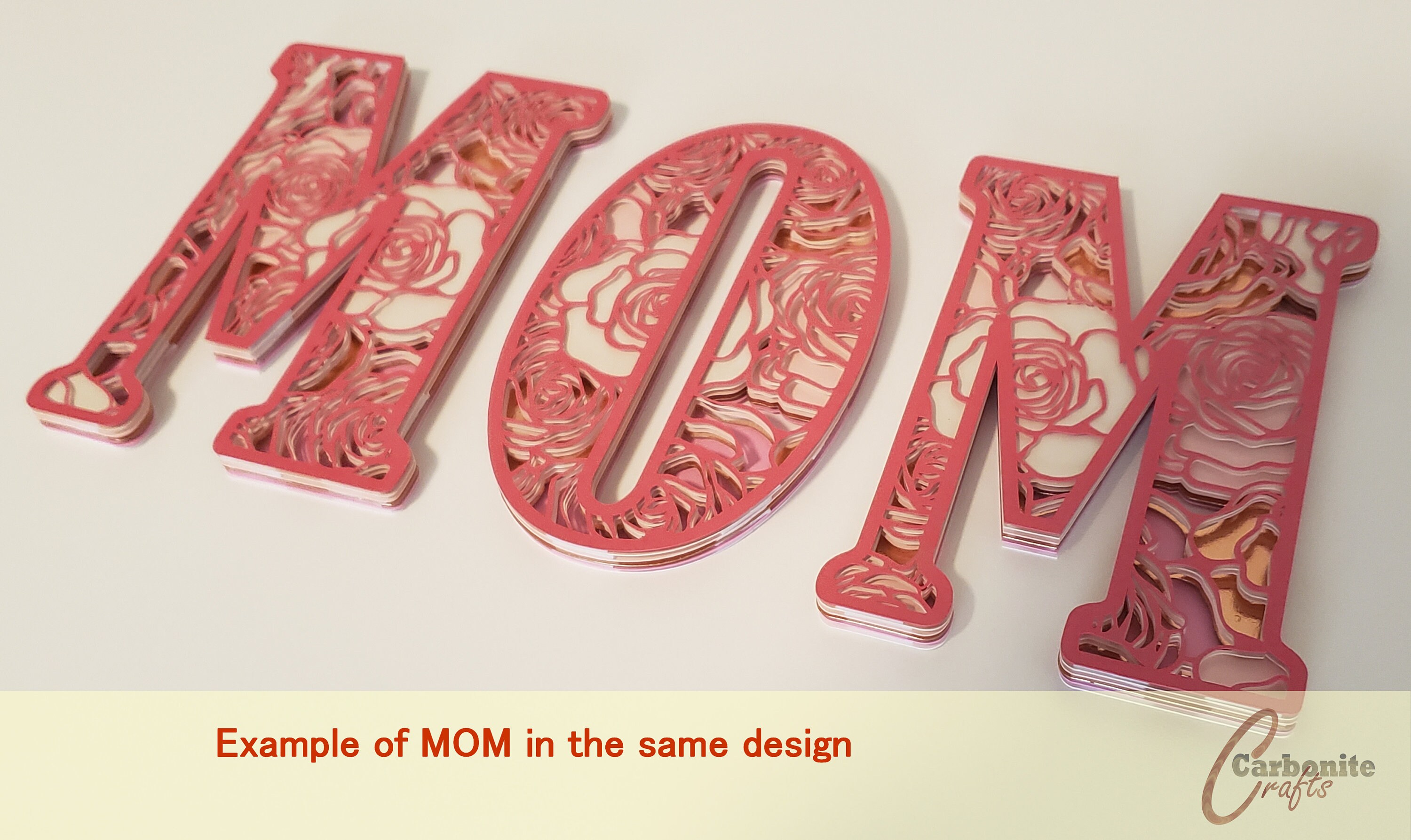 3D Layered Mandala Multi-layer Letters MUM in Roses Design - Etsy