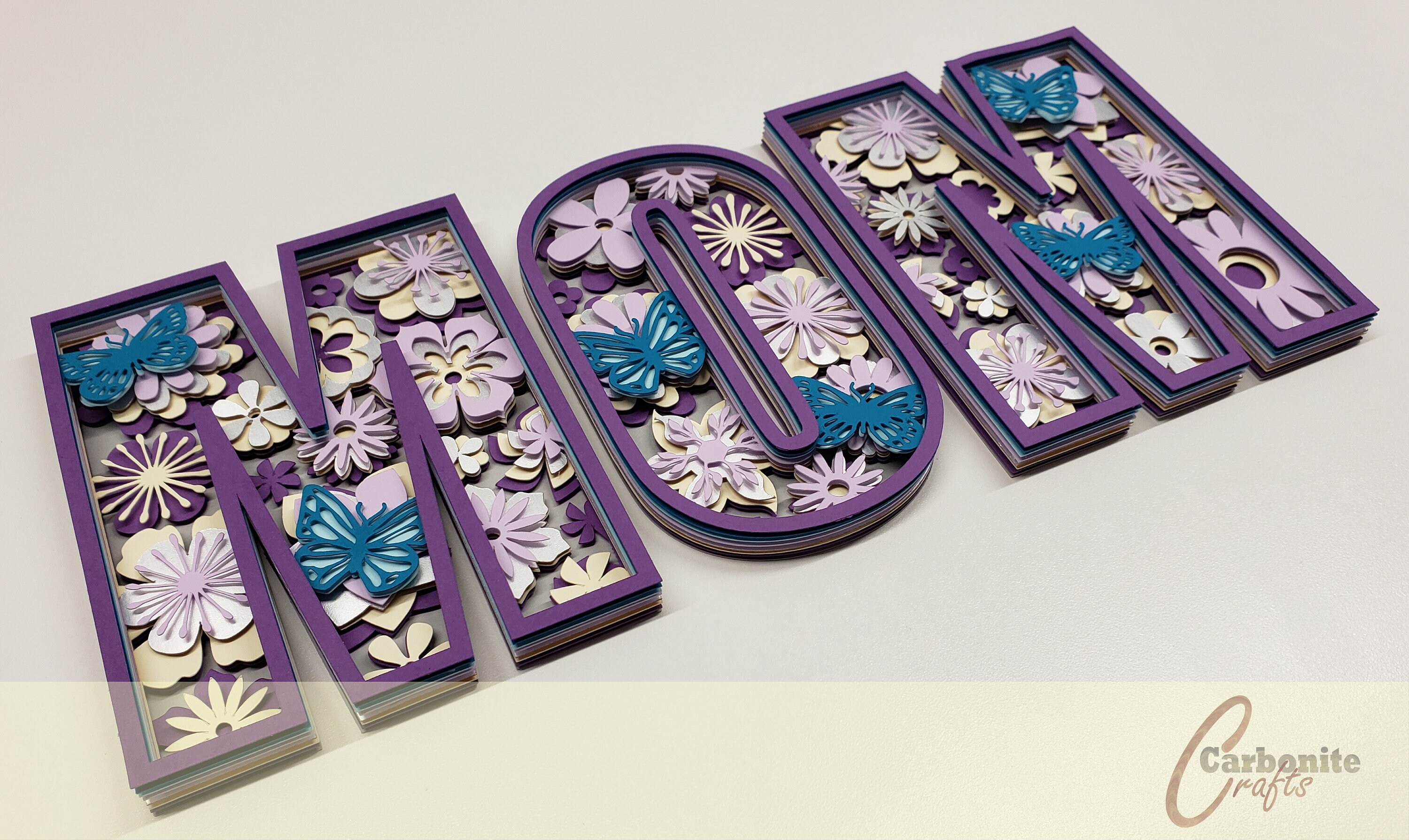 3D Layered Mandala Multi-layer Letters MOM in Butterflies | Etsy