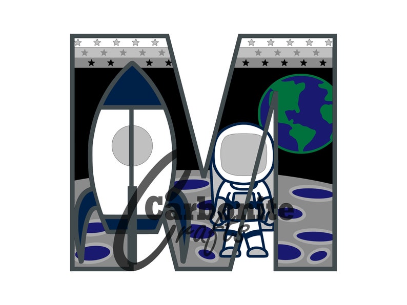 3D Layered Alphabet Mandala Multi Layer Letter M in Space - Etsy