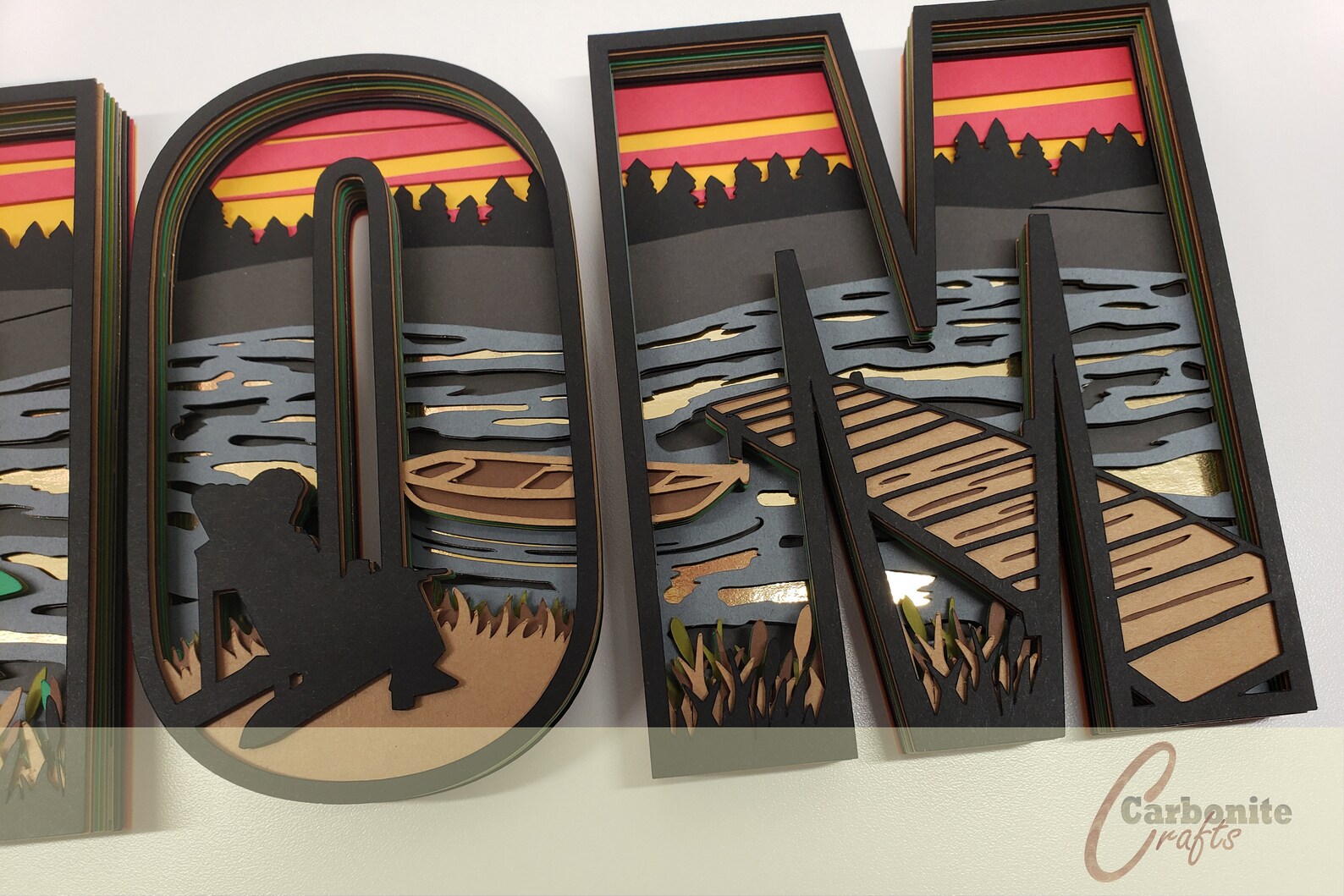 3D Layered Mandala Multi-layer Letters in MOM and Lake - Etsy